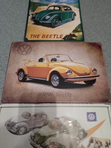 X3 (12x8( Inch Metal Volkswagen Beetle Signs Man Cave Shed Garage ...