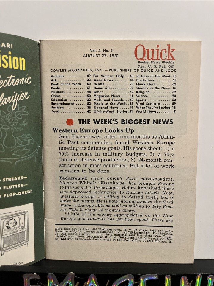 L3 1951 ANNE BAXTER August 27 QUICK Weekly Magazine | eBay