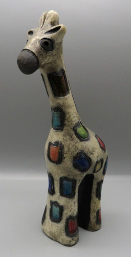 Fenix Botswana Patchwork/Multicolored Raku Giraffe Figurine ...
