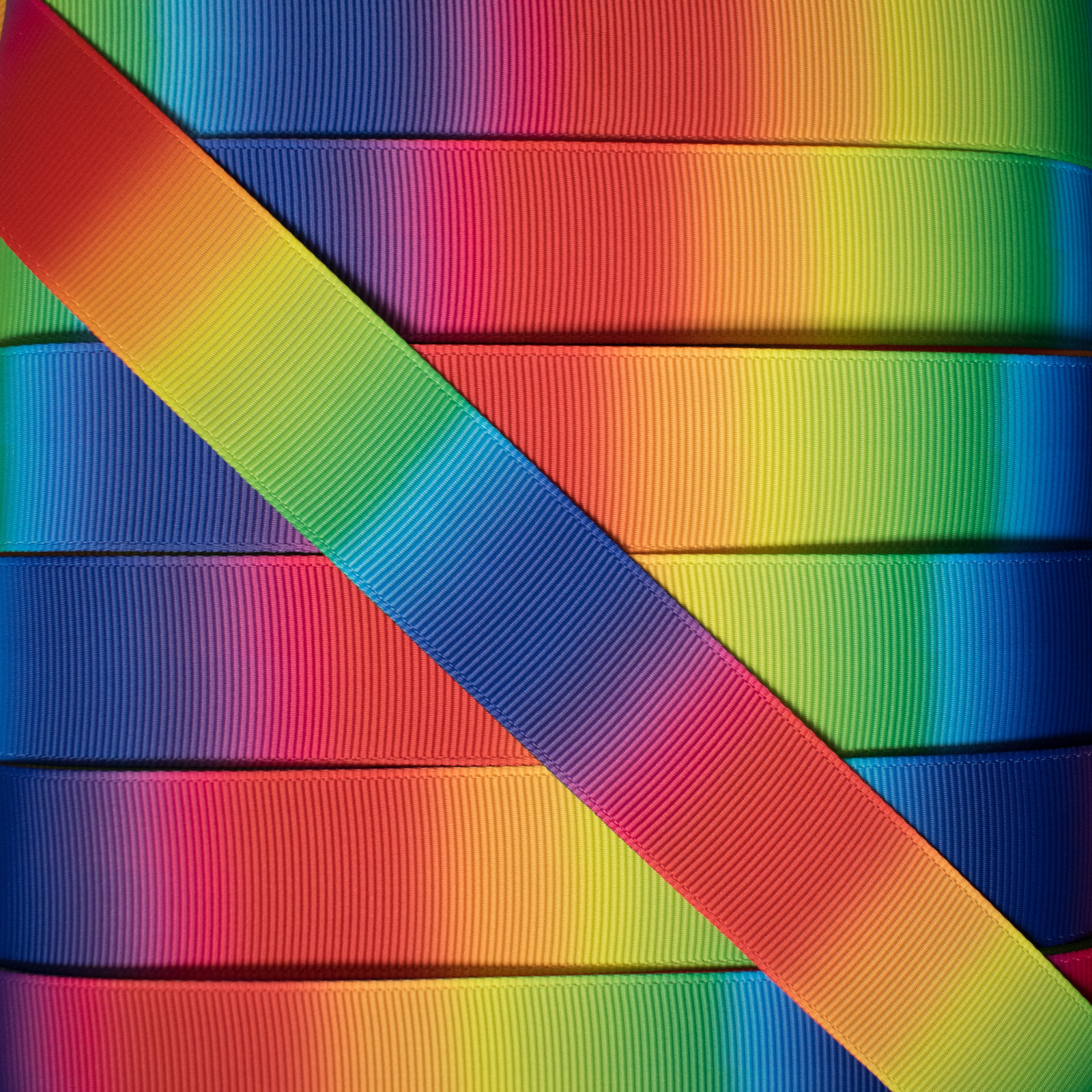 Double Sided Rainbow Pastel Satin Grosgrain Printed Ribbon - 5 or 10 ...