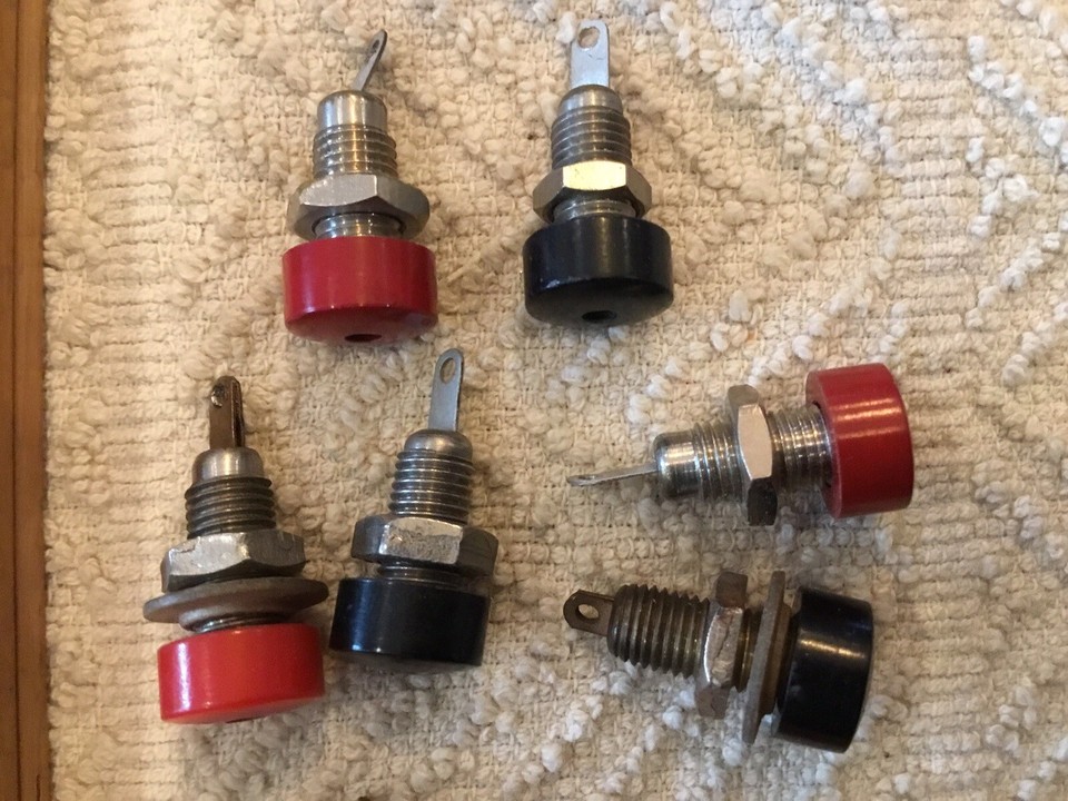 2 Vintage 2mm Jack Panel Mount Test Probe Bakelite, Red And Black New ...