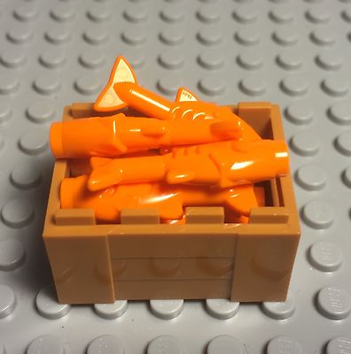 Lego 8 Orange Fish Salmon And 1 Medium Dark Flesh Adventurers Chest ...