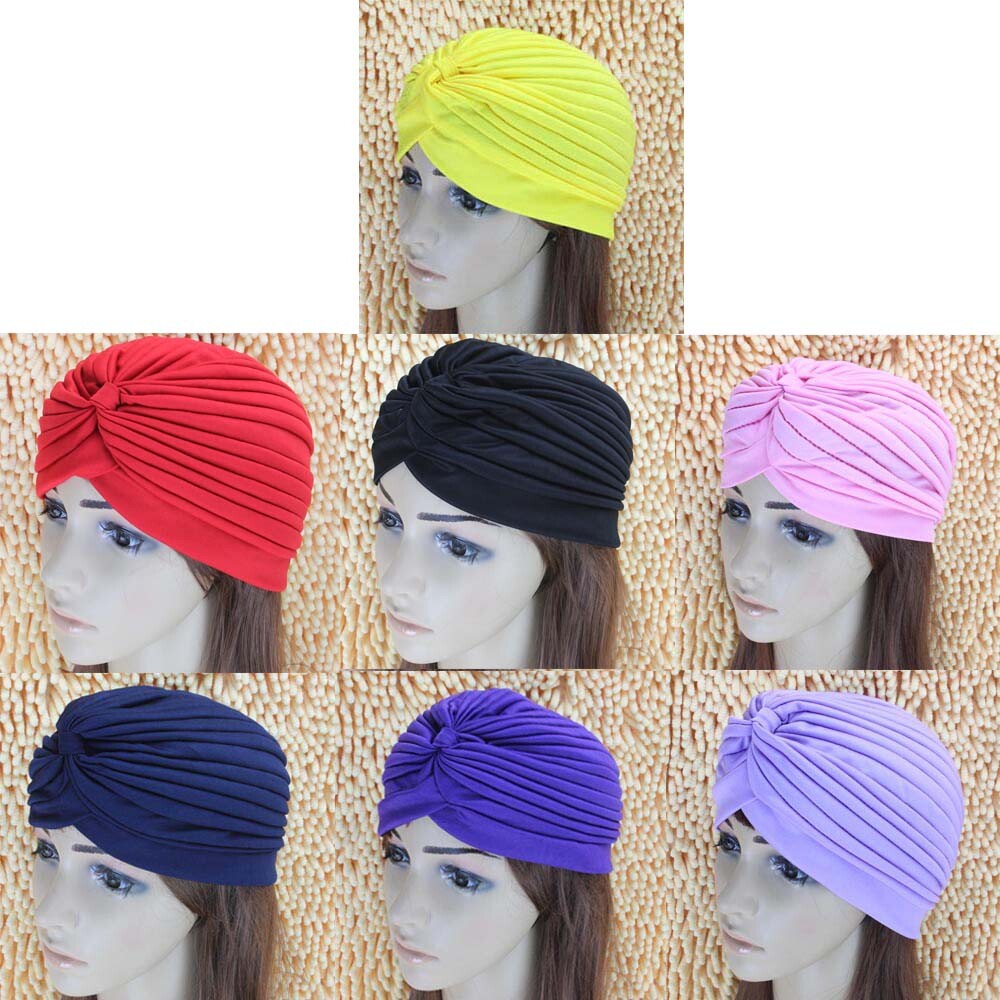 Fabric Elastic Turban Bathing Hat Diving Hat Swim Pool Hat Swimming ...