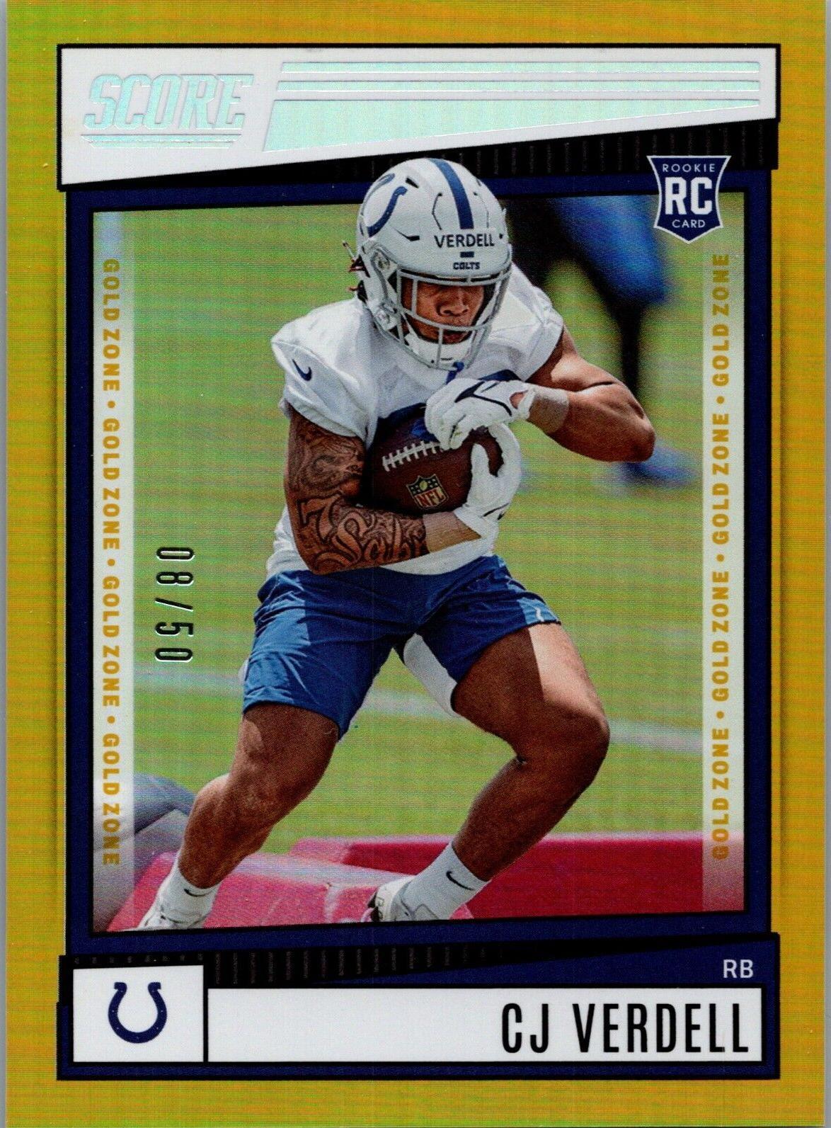 2022 Score - Rookies CJ Verdell #392 Gold Zone /50 (RC) for sale online ...