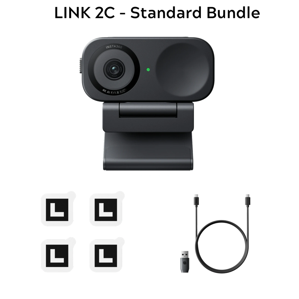 Insta360 Link 2 Link 2C PTZ 4K Webcam 1/2" Sensor AI Tracking Zoom ...