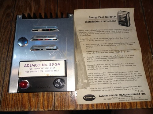 New Ademco No.89-24 Energy Pack System Power Supply Adjusts 0 to 24 ...