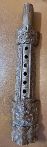 Balinese Wooden Flute Carved 13" Six Holes | eBay