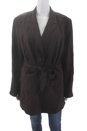 Classiques Entier Womens Long Sleeved Collared Waist Tied Blazer Brown ...