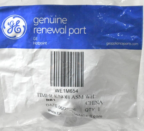 GE General Electric WE1M654 Dryer Timer Knob Assembly, White Genuine ...