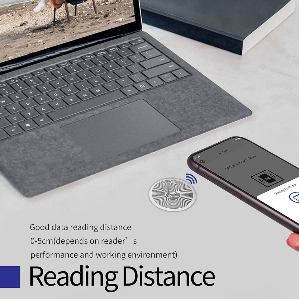 30PCS NFC Tags Android NFC Tags Black Ntag215 Stickers Writable NFC Tag ...