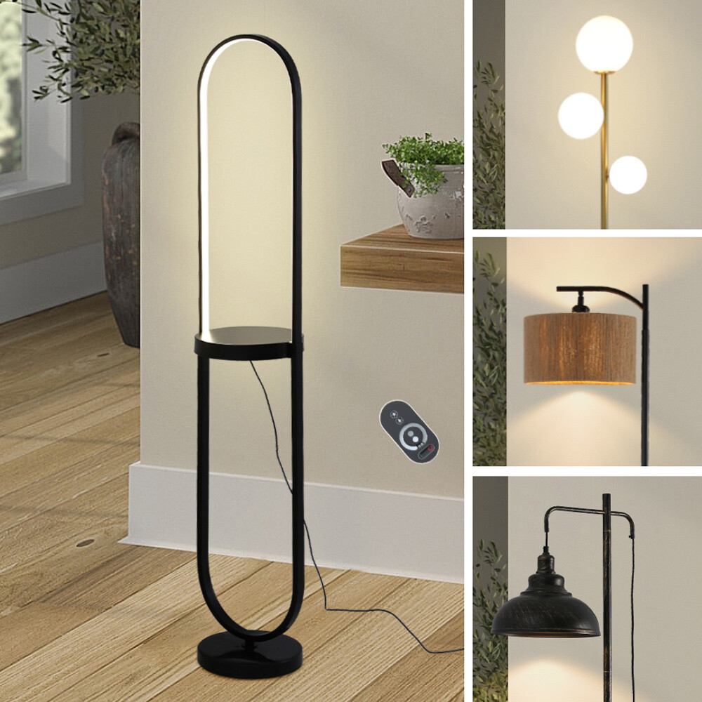 Modren Tall Floor Lamp Standard Free Standing Light Lampshades LED Bulb ...