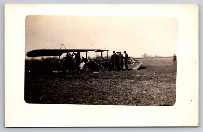 Early Biplane Crash Accident Aviation History c1910 Real Photo RPPC | eBay