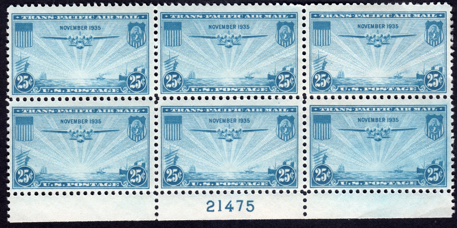 Scott #c20 China Clipper Plate Block of 6 Stamps MNH P#21475 | eBay