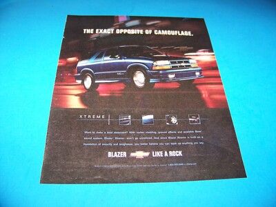 Chevy Blazer Xtreme Original Print Ad From Magazine 2001 | eBay