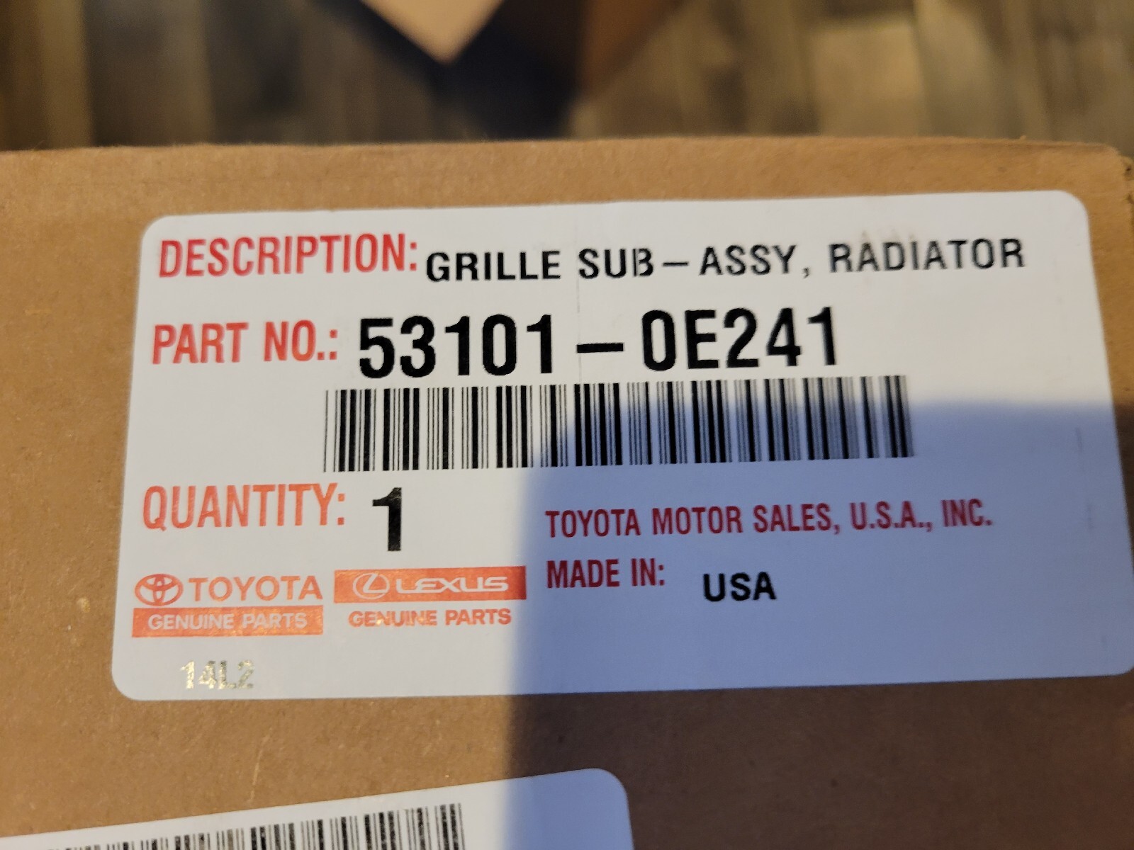 53101-0e241 Toyota Grille SUBAssy 531010E241 Genuine OEM Part for sale ...