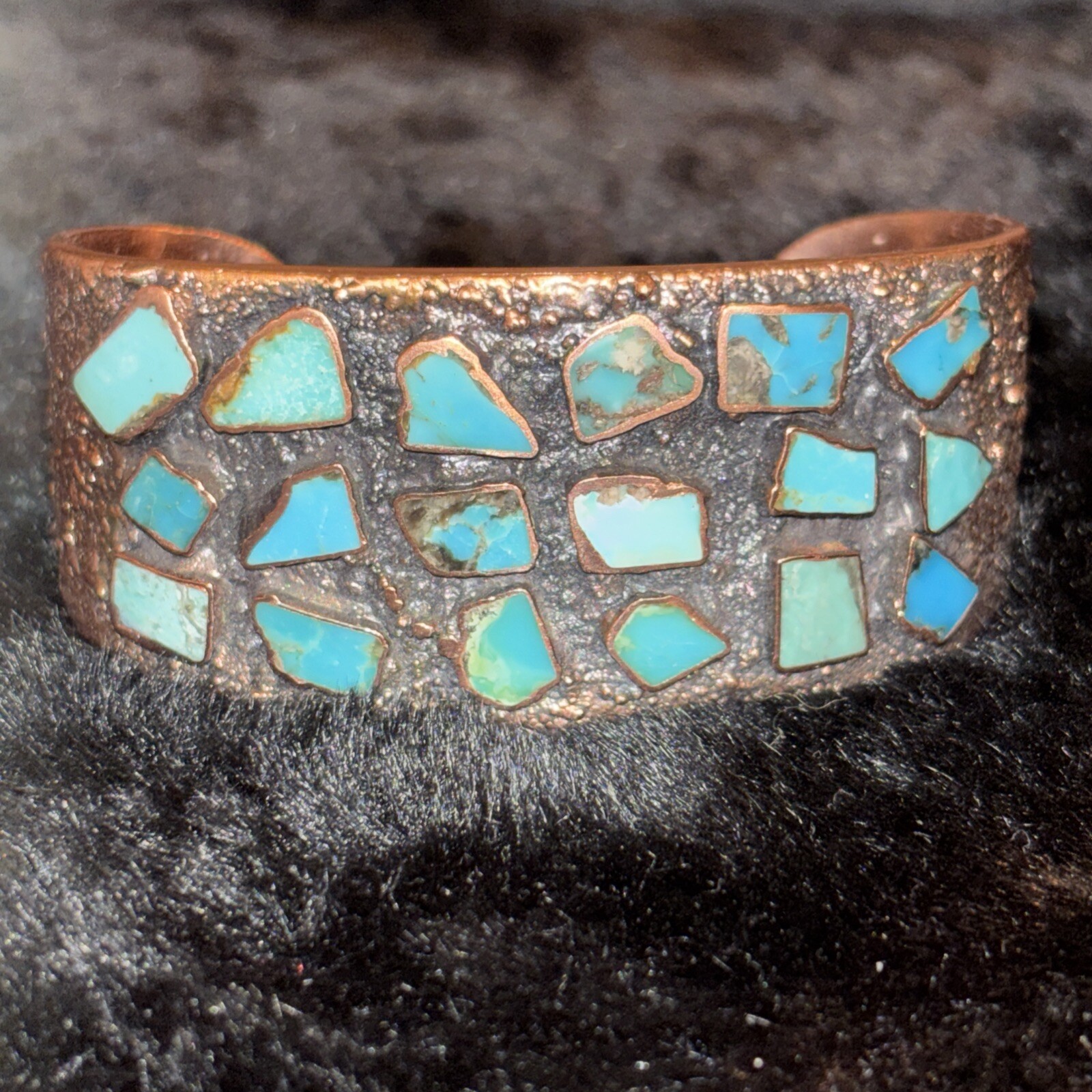 1970 Native American Bell Trading Post Copper 18 Ston… - Gem