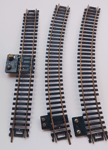 Lot of 3 Atlas Brass Terminal Tracks 1- 9" Straight 2- 18 Degree Curved ...