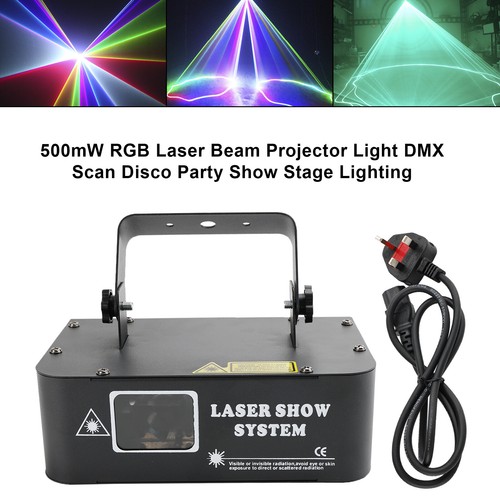 500mW RGB Laser Beam Projector Light DMX Scan Disco Party Show Stage ...