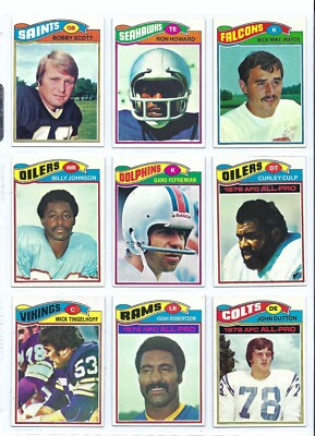 1977 TOPPS FOOTBALL 9 CARD LOT | eBay