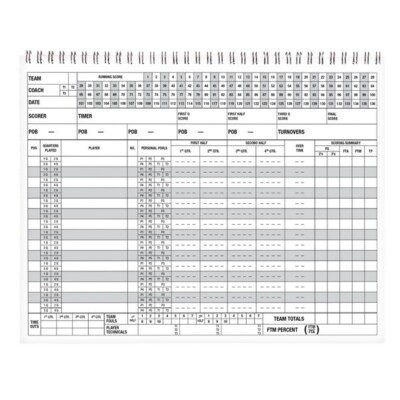 Basketball Scorebook (5 Pack) for leagues or schools holds 30 games ...