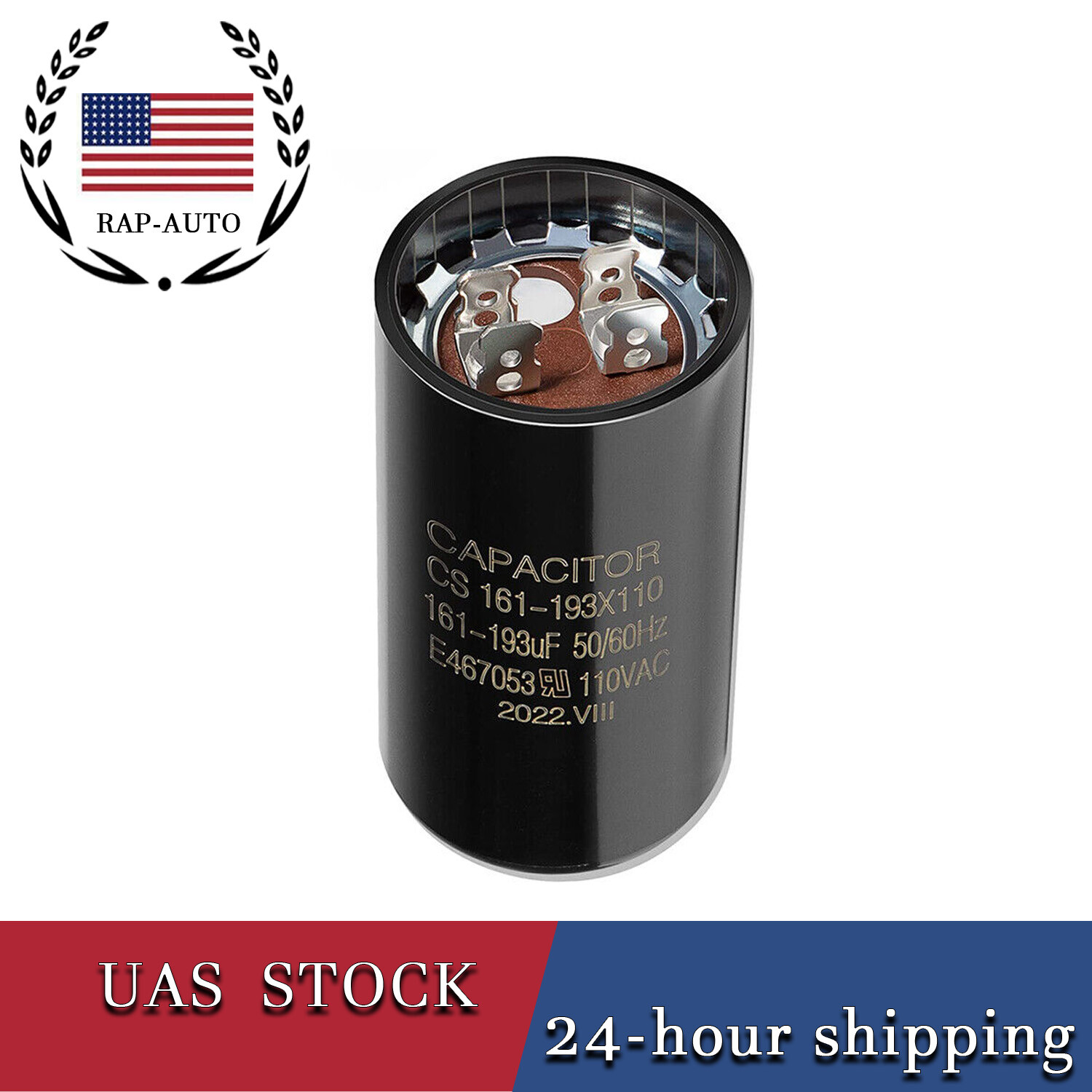For Hayward Pool Pump Motor Start Capacitor 161-193UF 110VAC .75 HP 1.0 ...