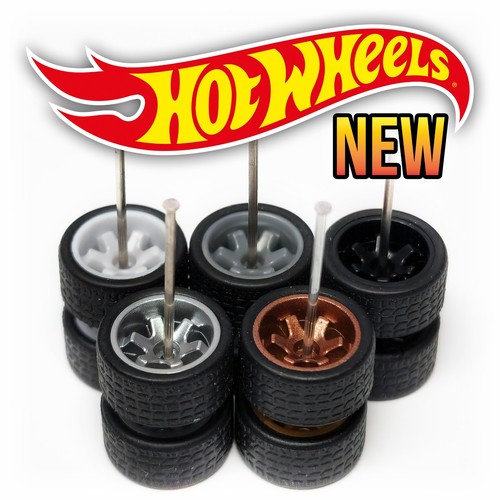 1/64 Scale TE37 v4 6 SPOKE JDM Real Rider Wheels Rims Tires Set for Hot ...