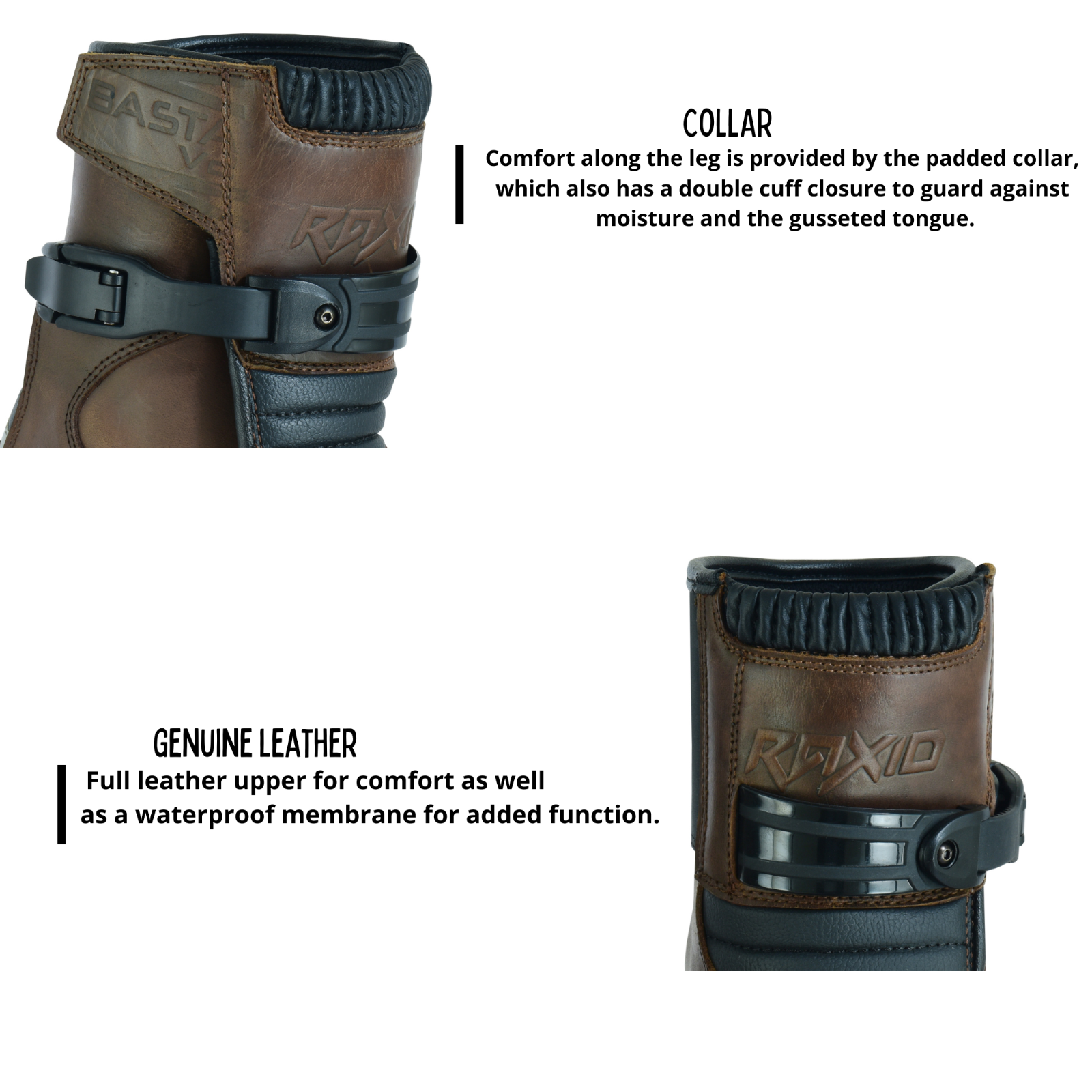 RAXID BASTA V2 GENUINE LEATHER WATERPROOF MOTORBIKE ADVENTURE BOOTS ...