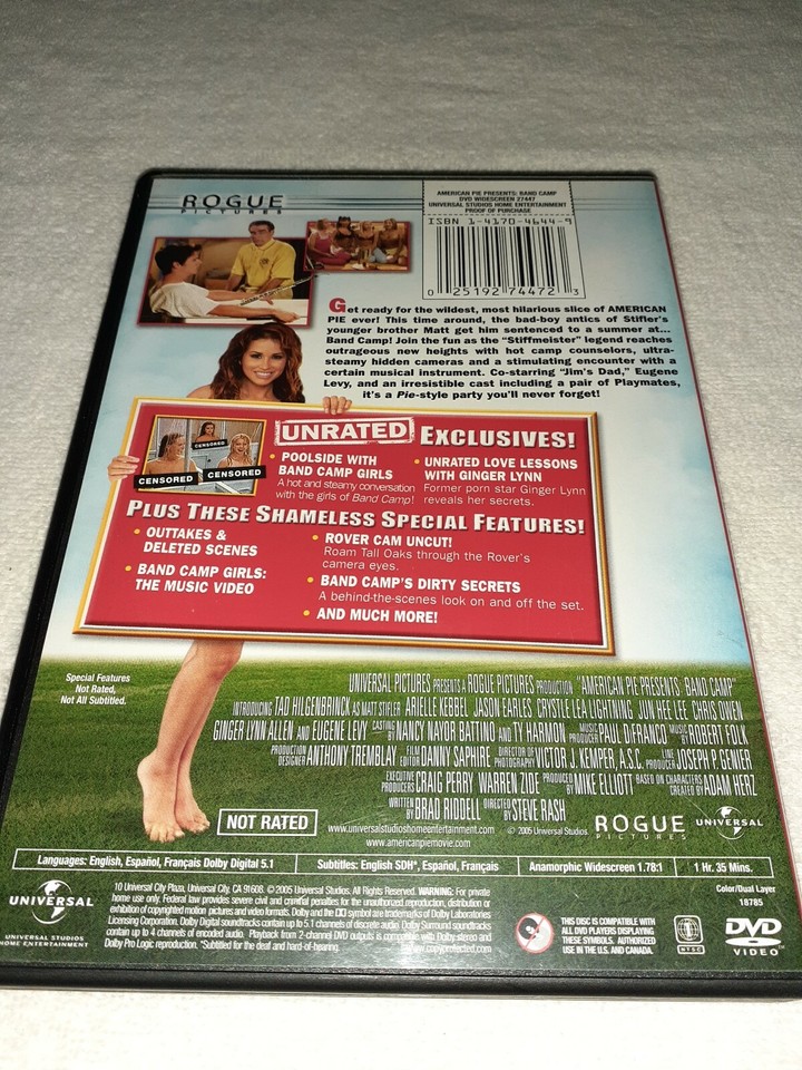 American Pie Presents: Band Camp (DVD, 2005, Widescreen Unrated ...