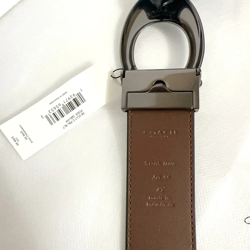 NWT Coach Signature Buckle Cut To Size Reversible Belt 38 Mm for men ...