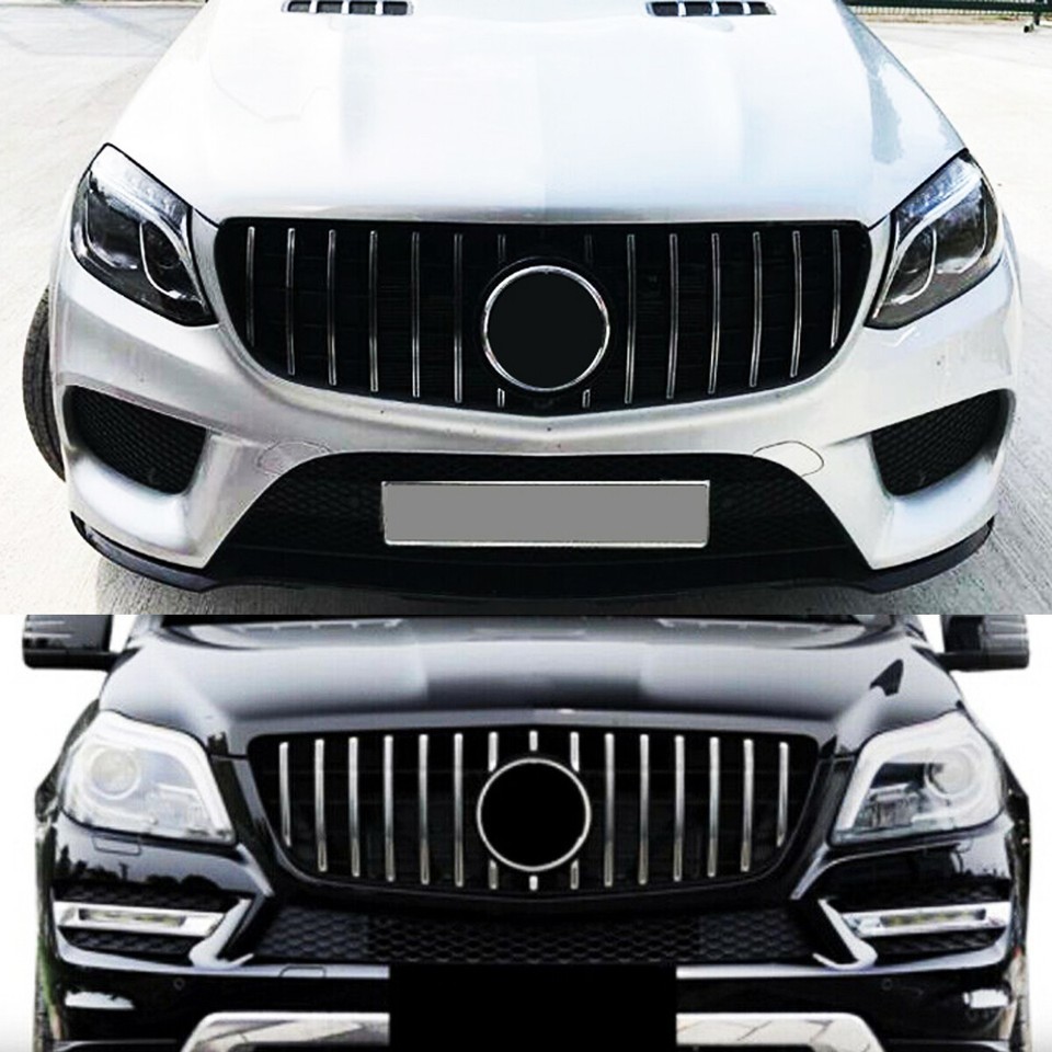 Chrome+Black GTR Upper Grille For Benz X166 GLS SUV GLS450 GLS550 2016 ...