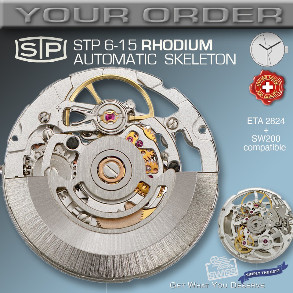MOVEMENT AUTOMATIC STP6-15 (compatible ETA 2824+SW200) 6 VARIATIONS ...