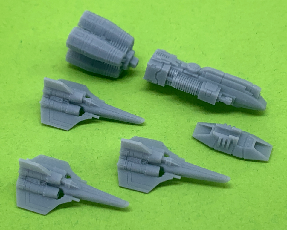 Light Jump Carrier & 3X Colonial Space Fighters Wargame Miniatures | eBay
