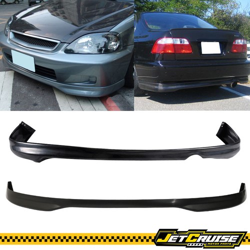 Fits 99-00 Honda Civic EK 2Dr 4Dr PP Front & Rear Bumper Lip Spoiler ...