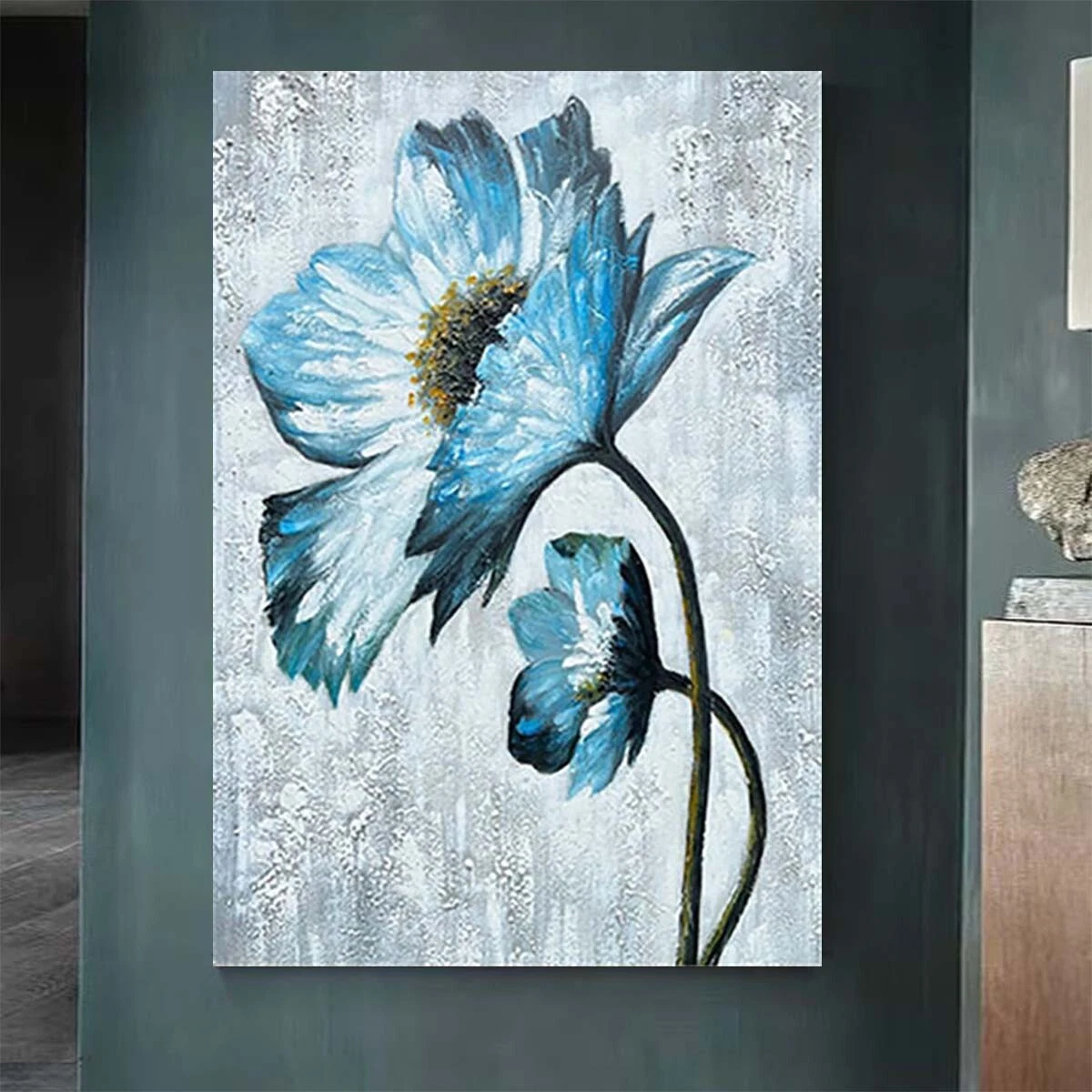 Blue Flower Canvas Painting
