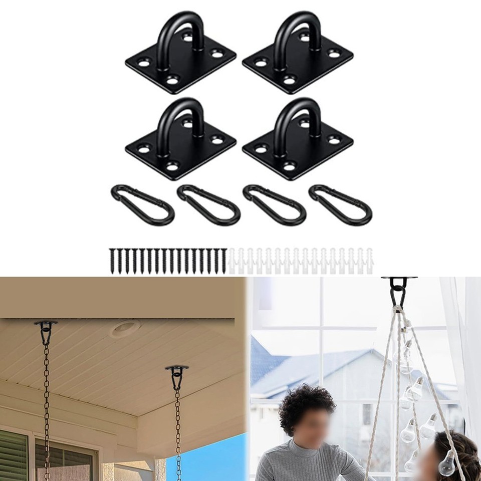 Heavy Duty Stainless Steel Pad Eye Plates and Carabiner Clips for ...