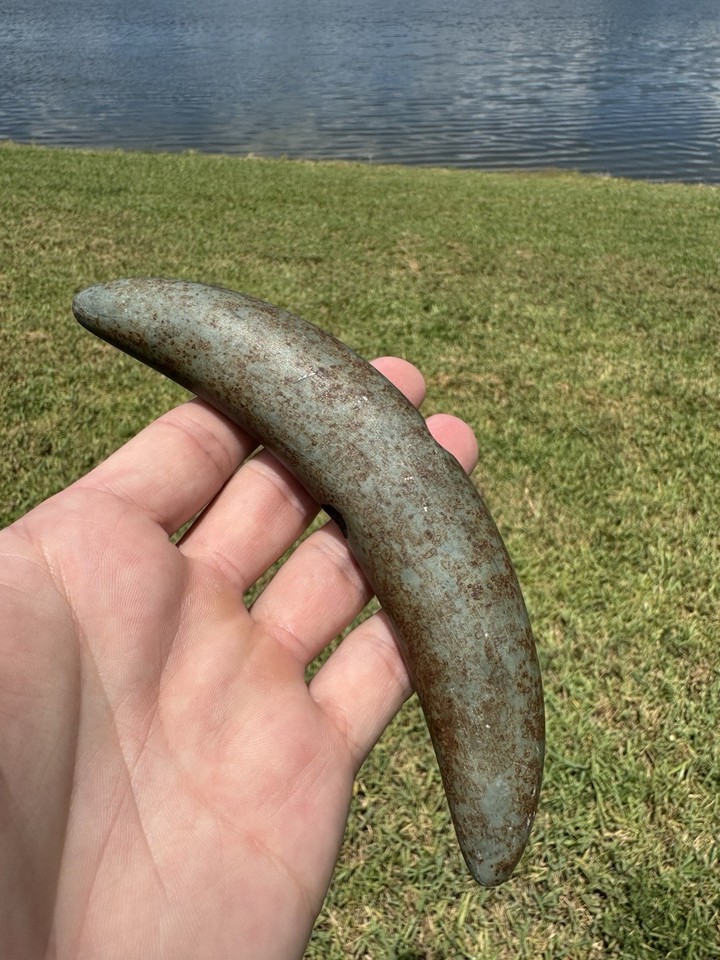 Native American Rare Slate Crescent Bannerstone Artifact | eBay