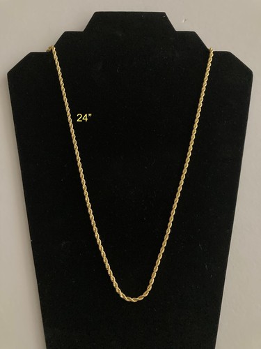 3MM Gold Plated Flash Twist Rope Chain Necklace for Men | eBay