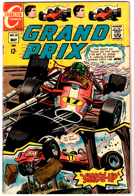 GRAND PRIX #25 (VG+) "Smash-Up!" Classic Silver-Age Comic Charlton 1969 ...