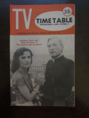 TV Guide Time Table Regional Magazine Jan 1983 Gregory Peck Scarlet and ...