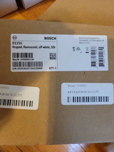 New Bosch D1255 Security Alarm Keypad-Fluorescent Alpha Display-Off ...