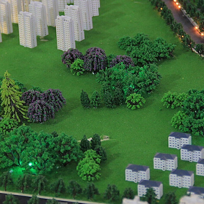 50PCS Miniature Trees Model Train Railroad Wargame Scenery Landscape ...