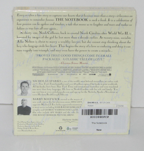The Notebook by Nicholas Sparks (2007, Compact Disc, Unabridged edition ...