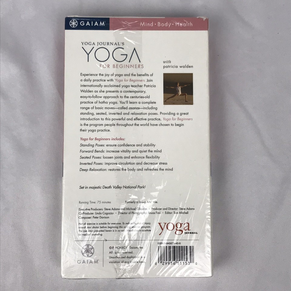 Yoga Journal's Yoga for Beginners VHS 1997 with Book New Sealed GAIAM ...