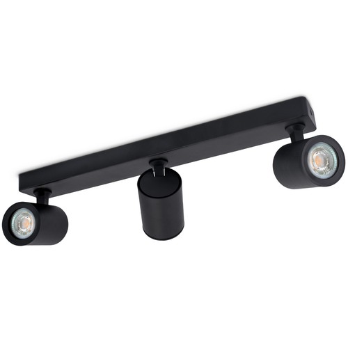 TENJO Deckenlampe dimmbar 3 flammig schwarz schwenkbar LED GU10 ...