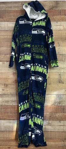Seattle Seahawks Pajama One Piece Sleepware NFL TEAM APPAREL Full Zip ...