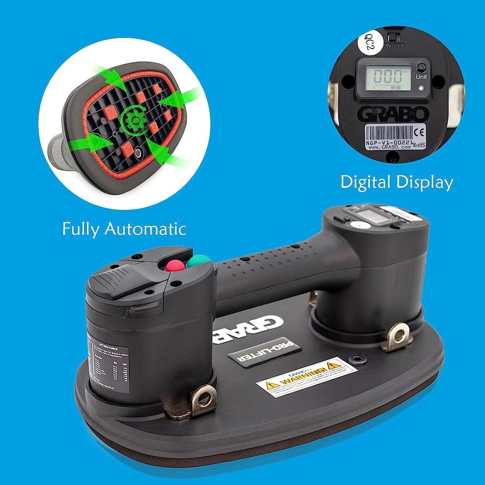Grabo Pro Lifter 20 Electric Vacuum Suction Cup Lifter W/ Digital ...