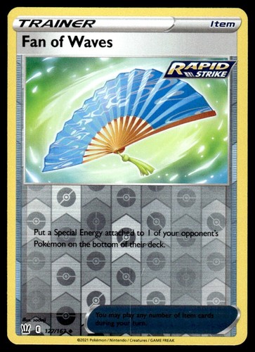 Fan Of Waves #127/163 Reverse Holo 2021 Pokemon Battle Styles LP | eBay