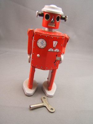 Walking ATOMIC ROBOT MAN Schylling Collector Series Tin Wind Up w/Key ...