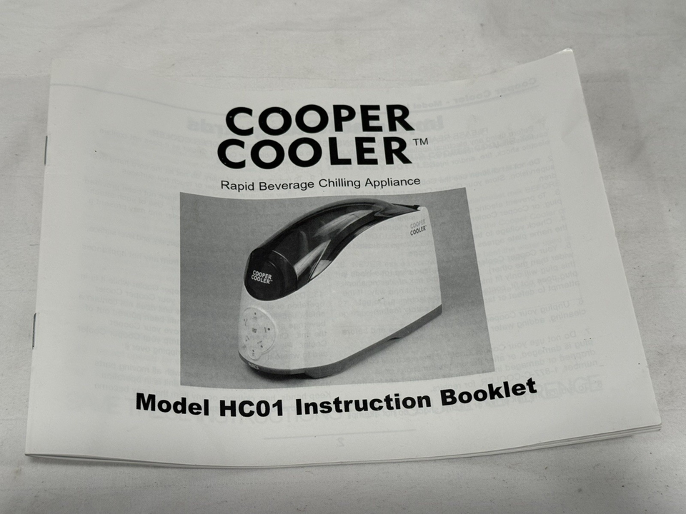 NEW Cooper Cooler HC-01 Rapid Beverage Chiller Bottles Cans Beer Wine ...