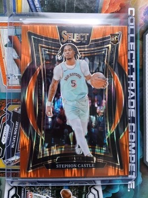 24-24 Panini Select Concourse No. 72 Stephon Castle Orange Flash PRIZM ...
